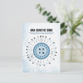 DNA Genetic Code Chart Postcard | Zazzle
