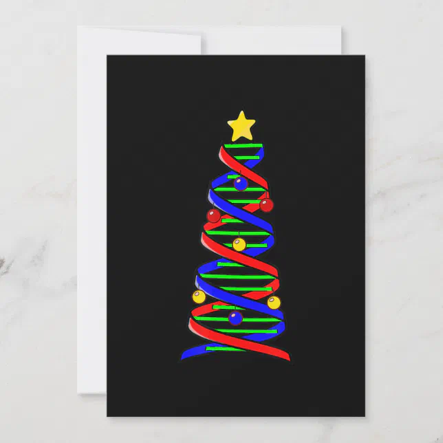 DNA Helix Christmas Tree Life Science Biology Holiday Card | Zazzle