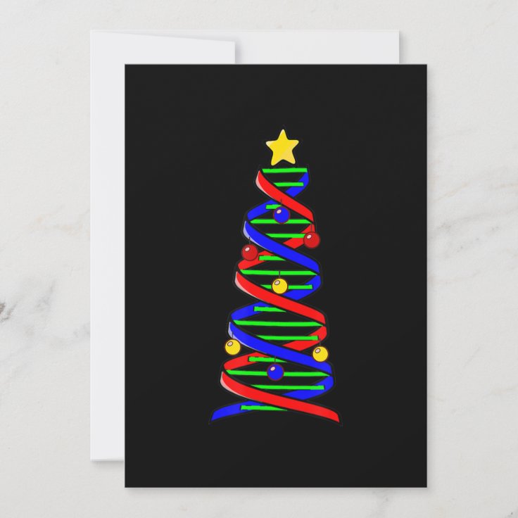 DNA Helix Christmas Tree Life Science Biology Holiday Card | Zazzle