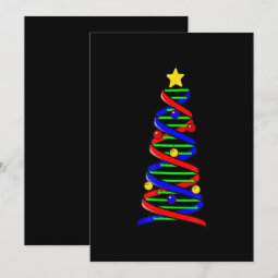 DNA Helix Christmas Tree Life Science Biology Holiday Card | Zazzle