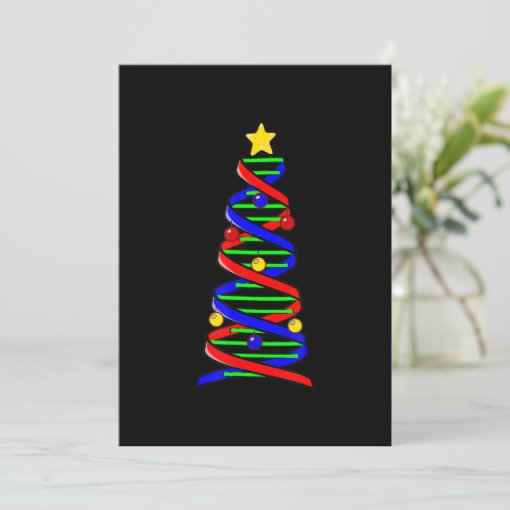 DNA Helix Christmas Tree Life Science Biology Holiday Card | Zazzle