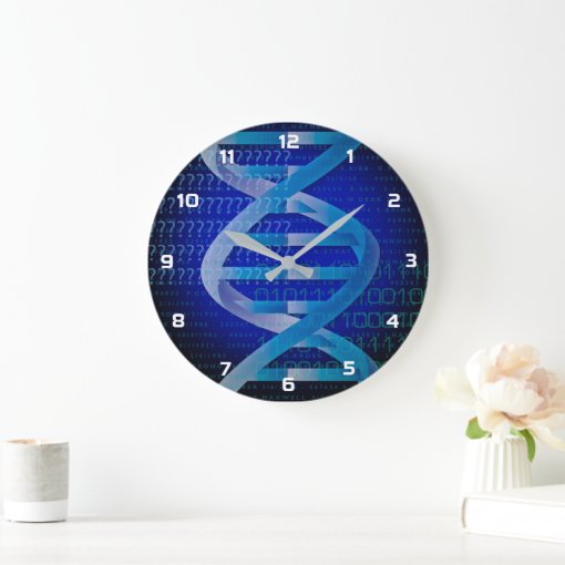 DNA ID Blue Science Large Clock | Zazzle