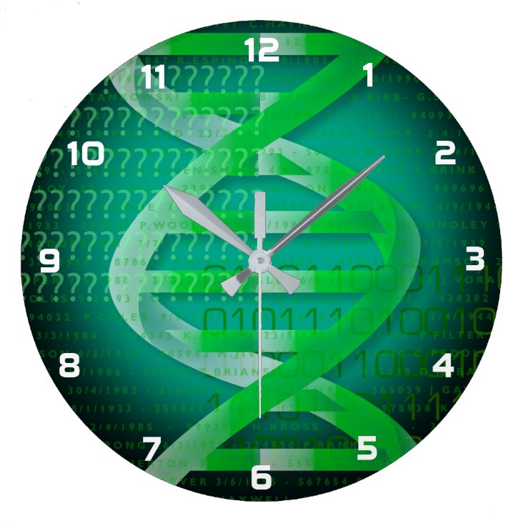 DNA ID Green Medical Science Large Clock | Zazzle