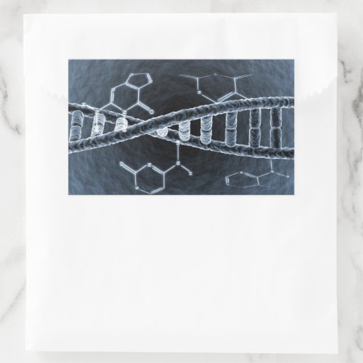 DNA strand Rectangular Sticker | Zazzle