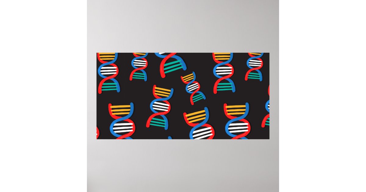 dna strands pattern poster | Zazzle