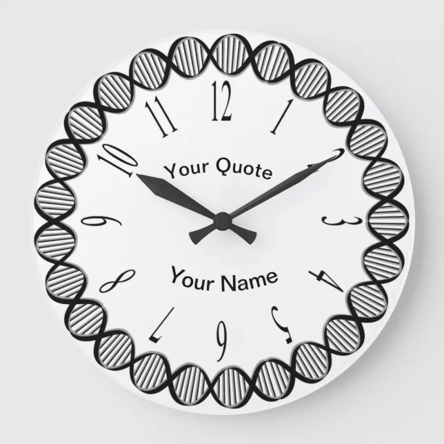 DNA Strands with radiating Standard Numbers Large Clock | Zazzle
