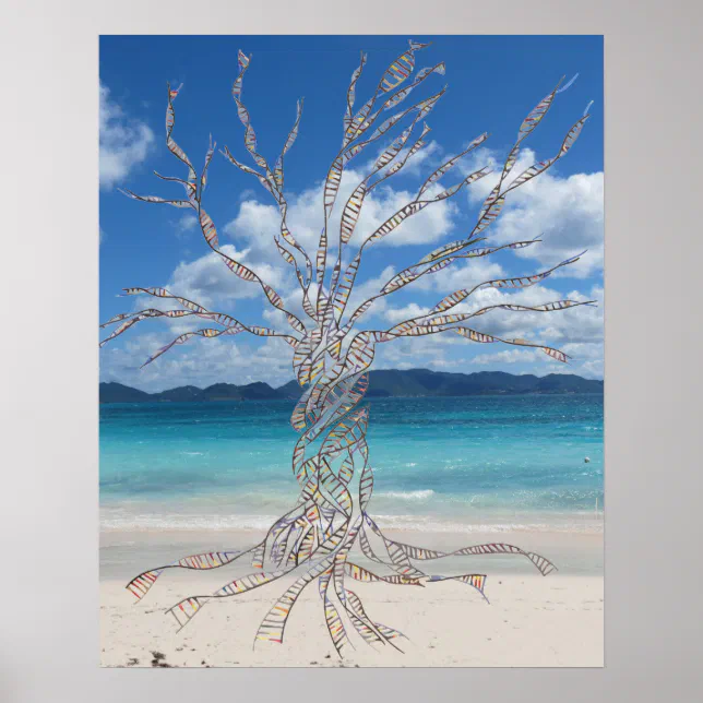 DNA TREE or Tree of Life at beach POSTER | Zazzle