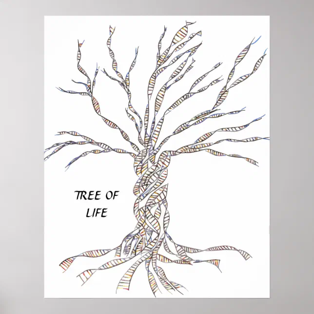 DNA TREE or Tree of Life POSTER BLUE | Zazzle
