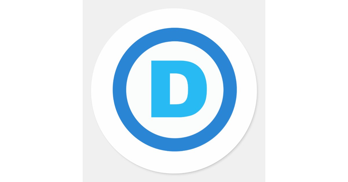 DNC D SYMBOL.png Classic Round Sticker | Zazzle