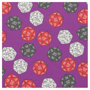 DND 20 Sided Dice Game Dungeons Dragons Fabric | Zazzle