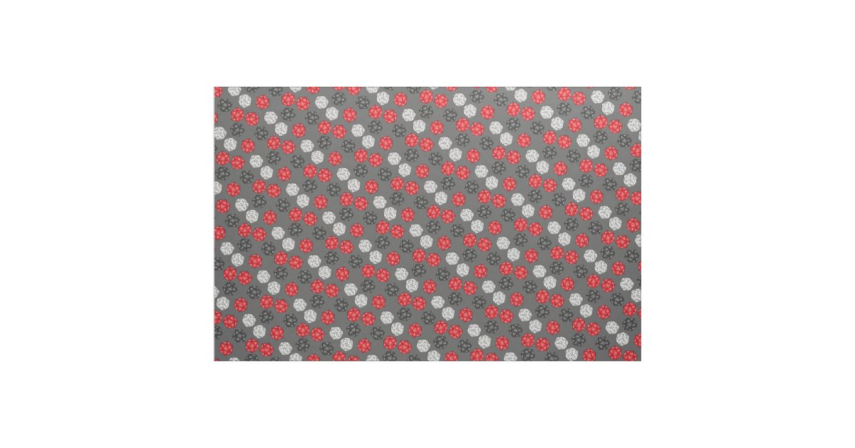 DND 20 Sided Dice Game Dungeons Dragons Fabric | Zazzle