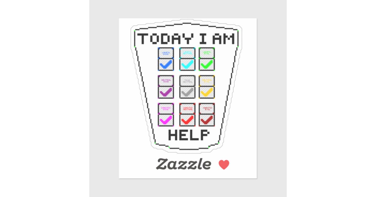 DND Alignment Chart Sticker | Zazzle