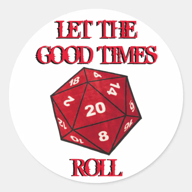 DnD Dice Classic Round Sticker | Zazzle