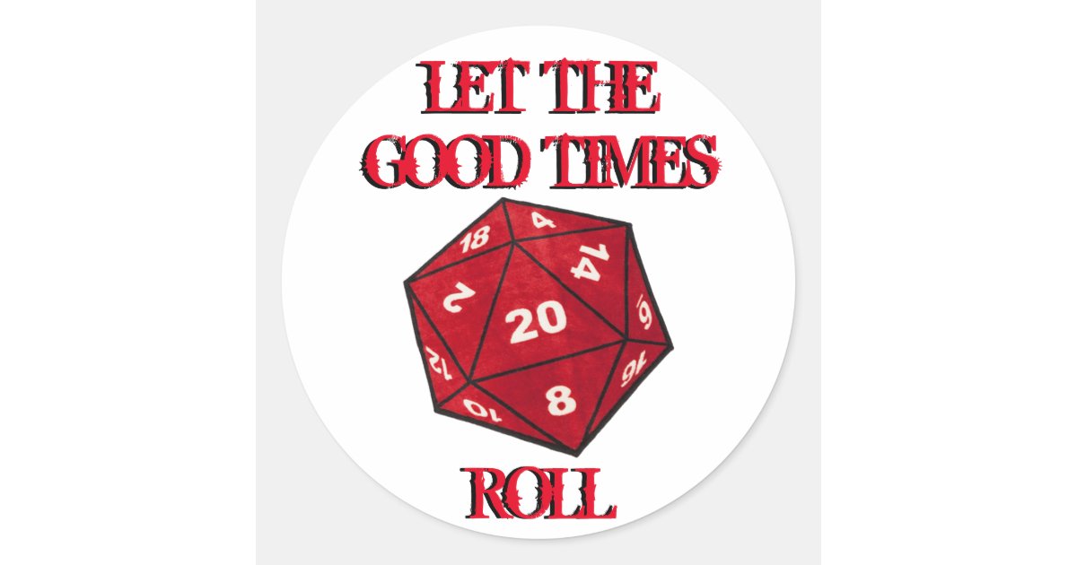 DnD Dice Classic Round Sticker | Zazzle