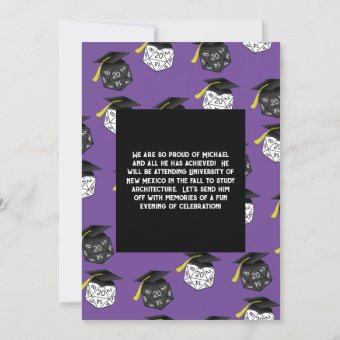 DND Roll Play Dice Graduation Party Invitation | Zazzle