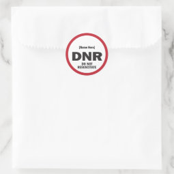DNR Do Not Resuscitate Sticker | Zazzle