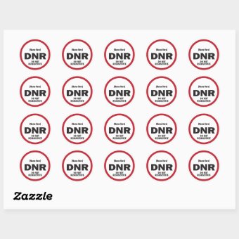 DNR Do Not Resuscitate Sticker | Zazzle