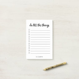 Do All the Things | Lined Personalized To Do List Post-it Notes | Zazzle