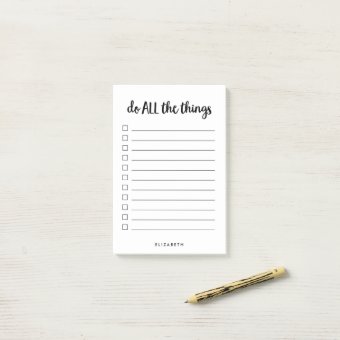 Do All the Things | Lined Personalized To Do List Post-it Notes | Zazzle
