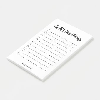 Do All the Things | Lined Personalized To Do List Post-it Notes | Zazzle