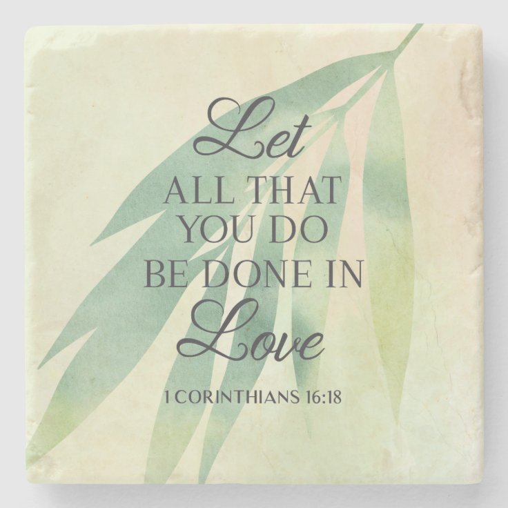 Do All With Love Bible Verse Stone Coaster | Zazzle