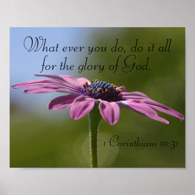 do it all for the glory of God bible verse poster | Zazzle