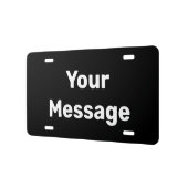 Do It Yourself Black License Plate | Zazzle