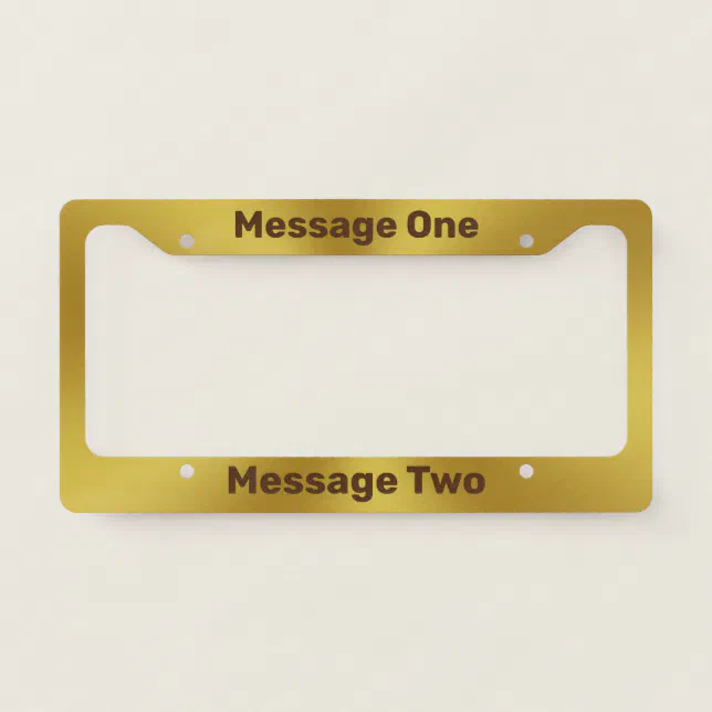 Do It Yourself Faux Gold License Plate Frame | Zazzle