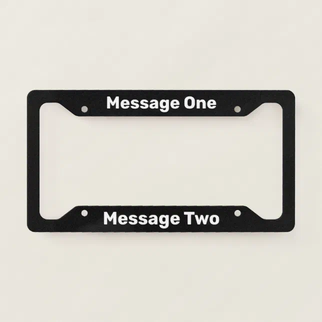 Do It Yourself Template Black License Plate Frame | Zazzle