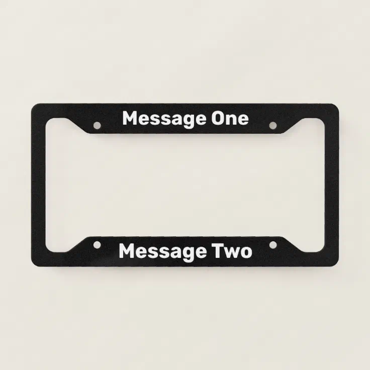 Do It Yourself Template Black License Plate Frame | Zazzle