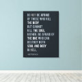 Do not be afraid Matthew 10:28 Bible Verse Canvas Print | Zazzle