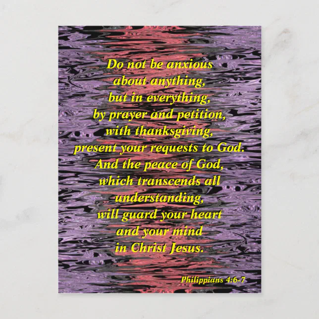 Do Not Be Anxious (warped) - Postcard | Zazzle