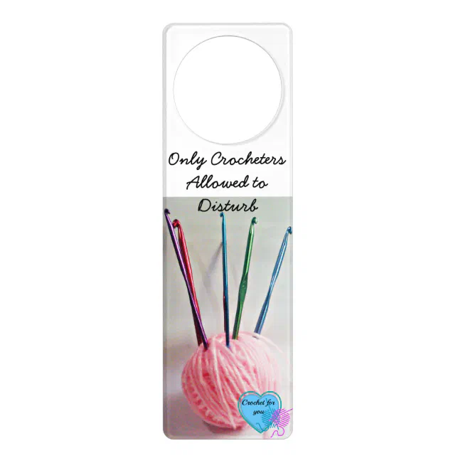 Do not disturb crocheting custom door hanger | Zazzle