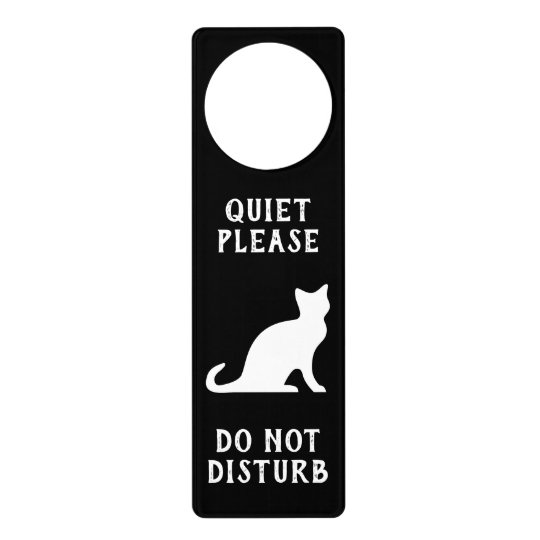 Do not disturb door hanger sign with cute cat | Zazzle.com