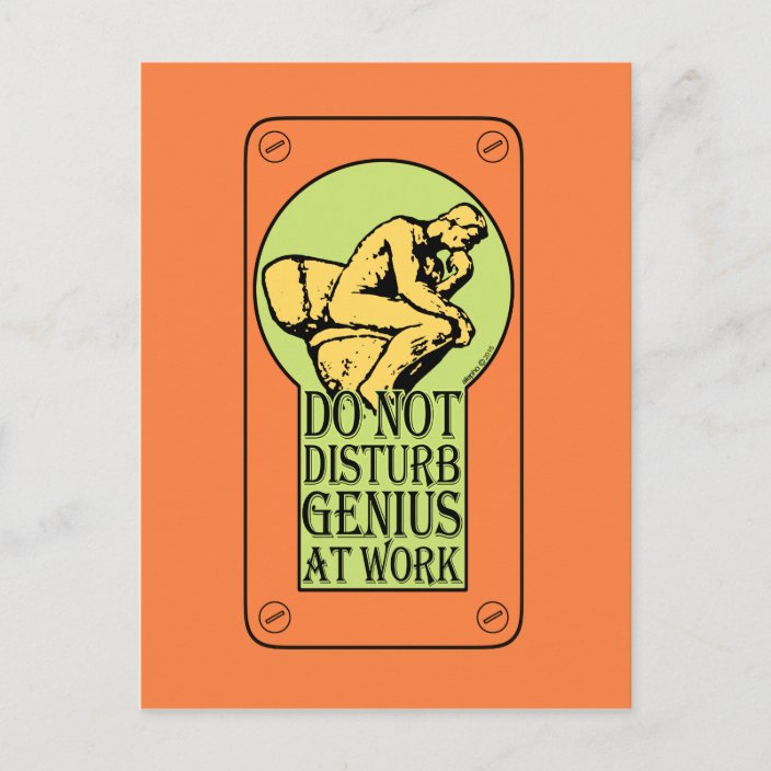 Do Not Disturb, Genius At Work (Colour lock hole) Postcard | Zazzle.com