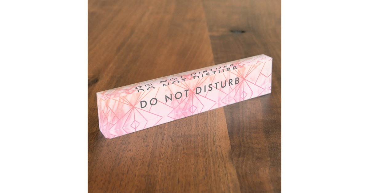 Do Not Disturb Sign Pretty Pink Custom Business Desk Name Plate | Zazzle