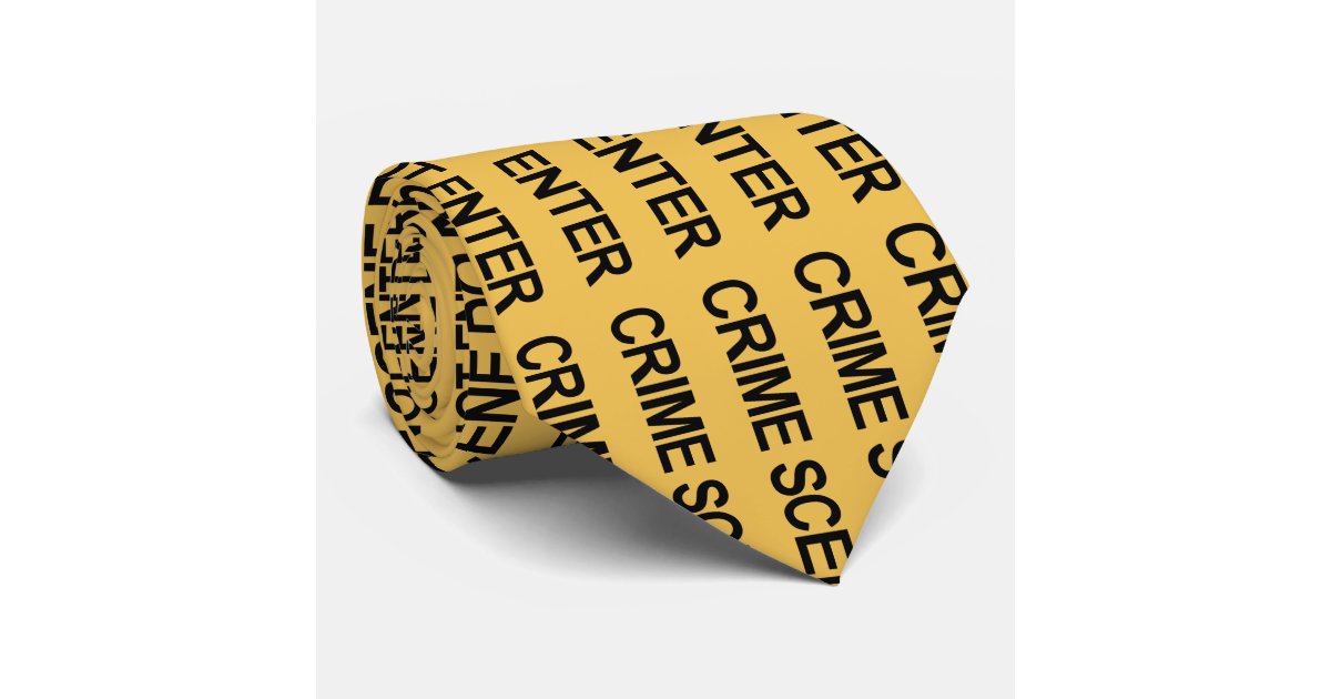 Do Not Enter Police Crime Scene Tape Neck Tie | Zazzle