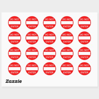 Do not enter. Sign Classic Round Sticker | Zazzle