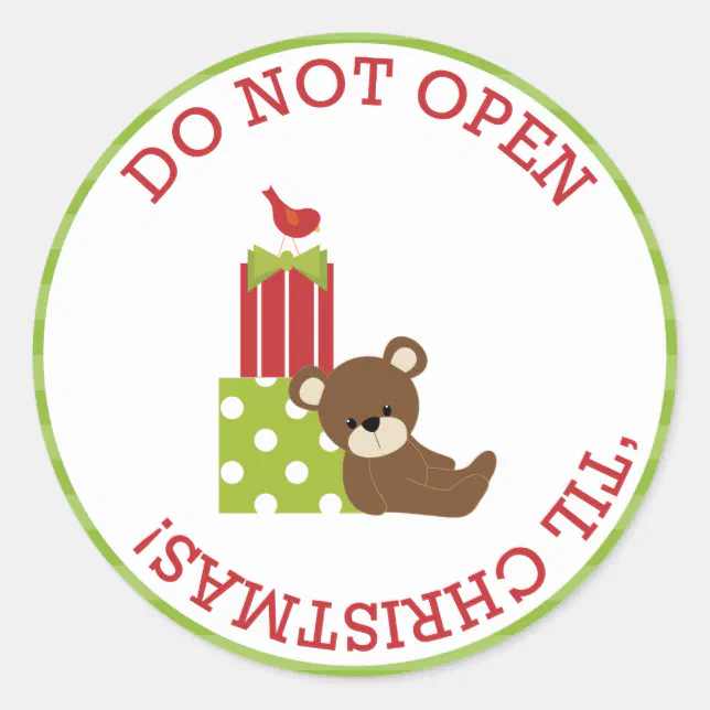 Do Not Open 'Till Christmas Stickers | Zazzle