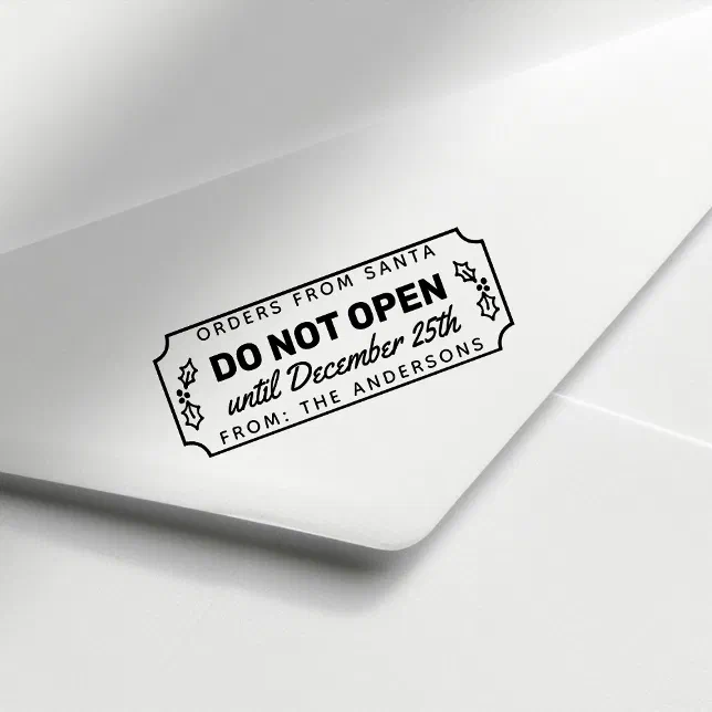 Do Not Open Until December 25th Christmas Self-inking Stamp | Zazzle