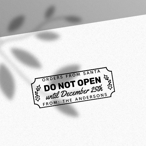 Do Not Open Until December 25th Christmas Self-inking Stamp | Zazzle
