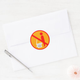 DO NOT PEE TOILET ROAD SIGN CLASSIC ROUND STICKER | Zazzle