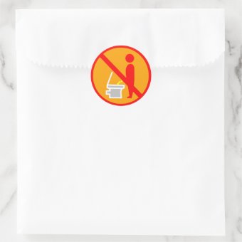 DO NOT PEE TOILET ROAD SIGN CLASSIC ROUND STICKER | Zazzle