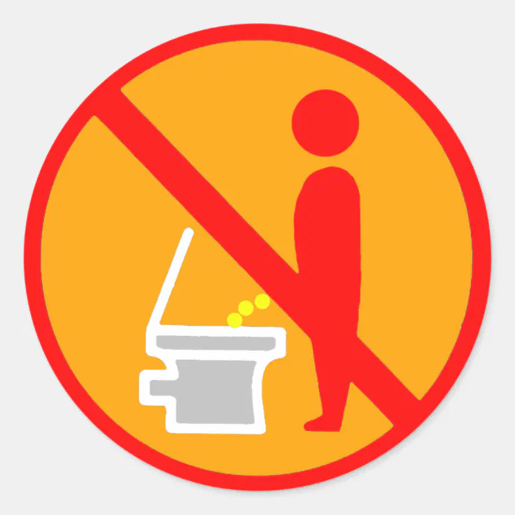 DO NOT PEE TOILET ROAD SIGN CLASSIC ROUND STICKER | Zazzle