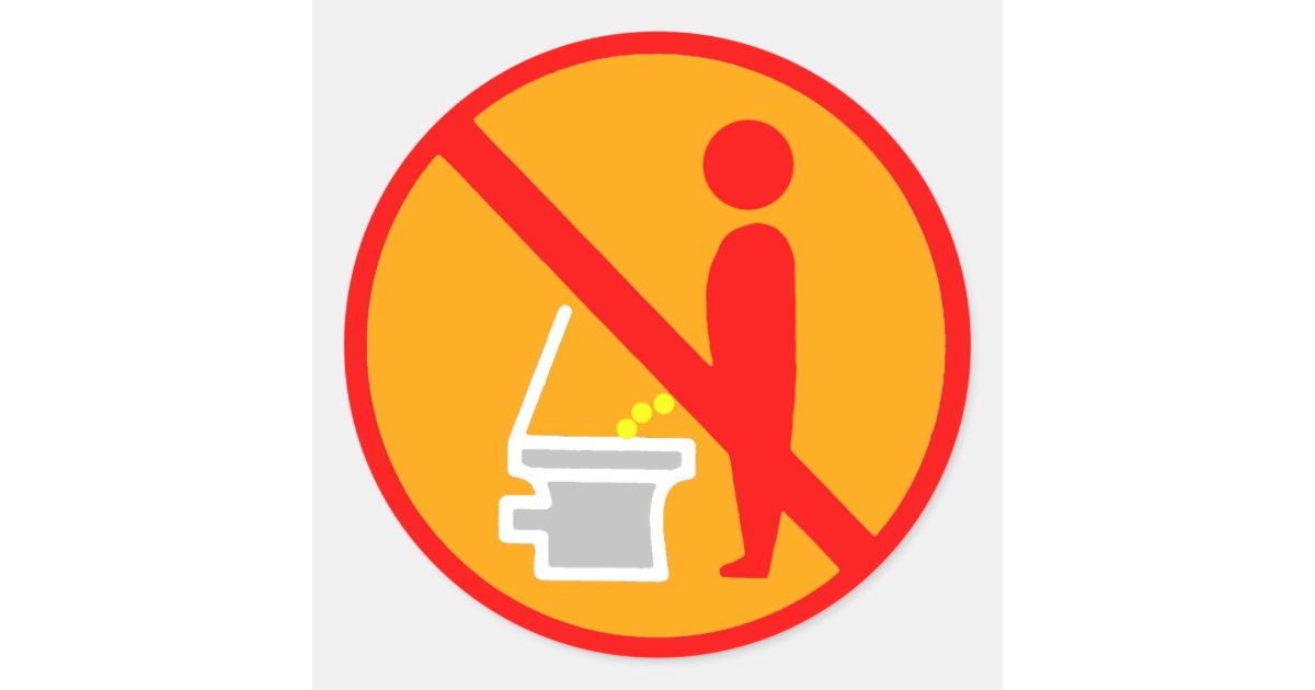 DO NOT PEE TOILET ROAD SIGN CLASSIC ROUND STICKER | Zazzle