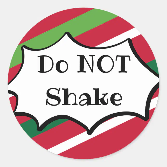 Do NOT Shake Holiday Sticker | Zazzle