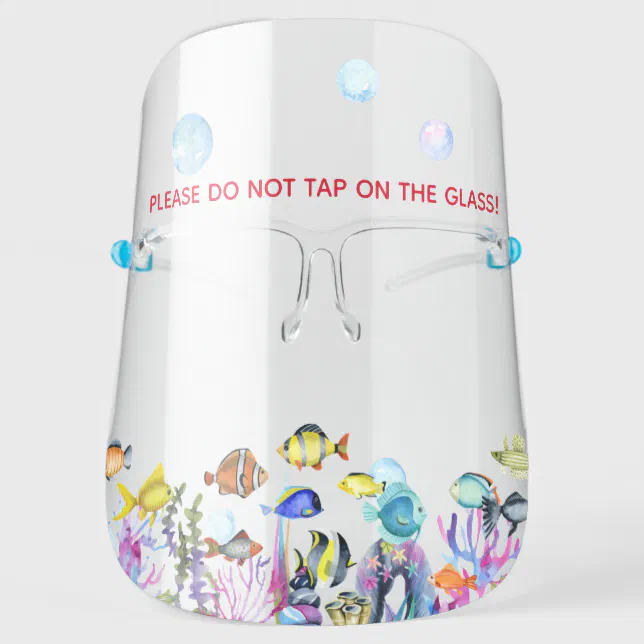 Do Not Tap on Glass | Funny Fish Tank Face Shield | Zazzle