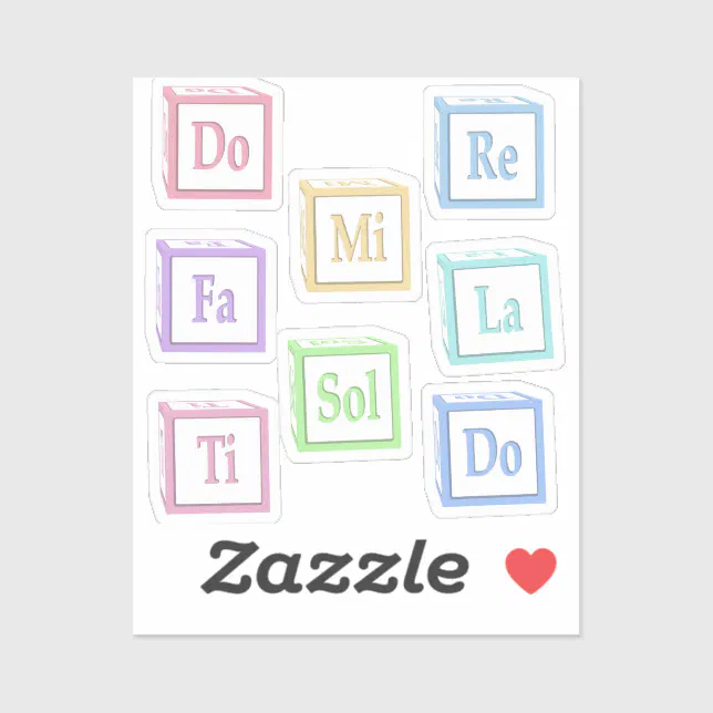 Do Re Mi Fa Sol La Ti Solfege Musical.Baby Blocks Sticker | Zazzle