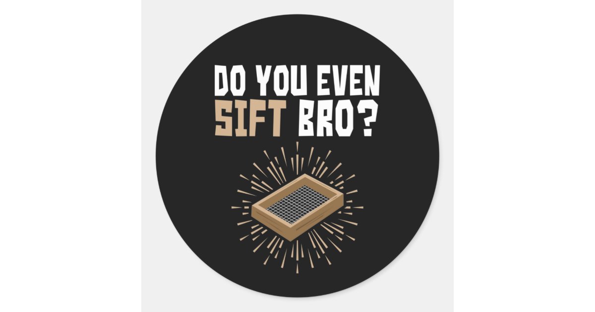 Do You Even Sift Bro Funny Archaeology Classic Round Sticker | Zazzle