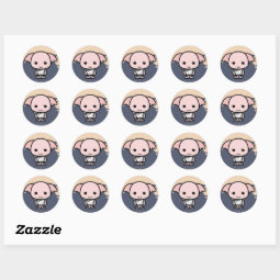 Dobby Cartoon Character Art Classic Round Sticker | Zazzle